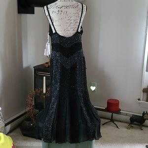 La Femme | Dresses | La Femme Paris All Over Beaded Gown Art Deco Style ...